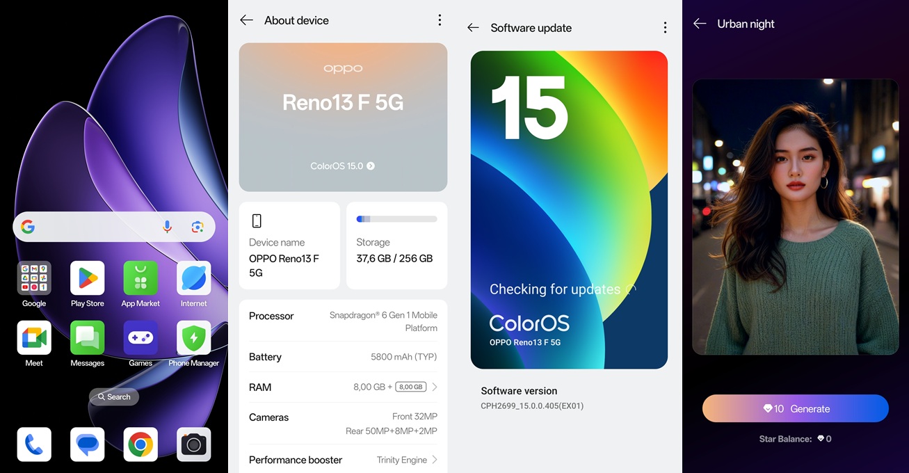 Oppo Reno 13F 5G, Pendamping Aktivitas Andal